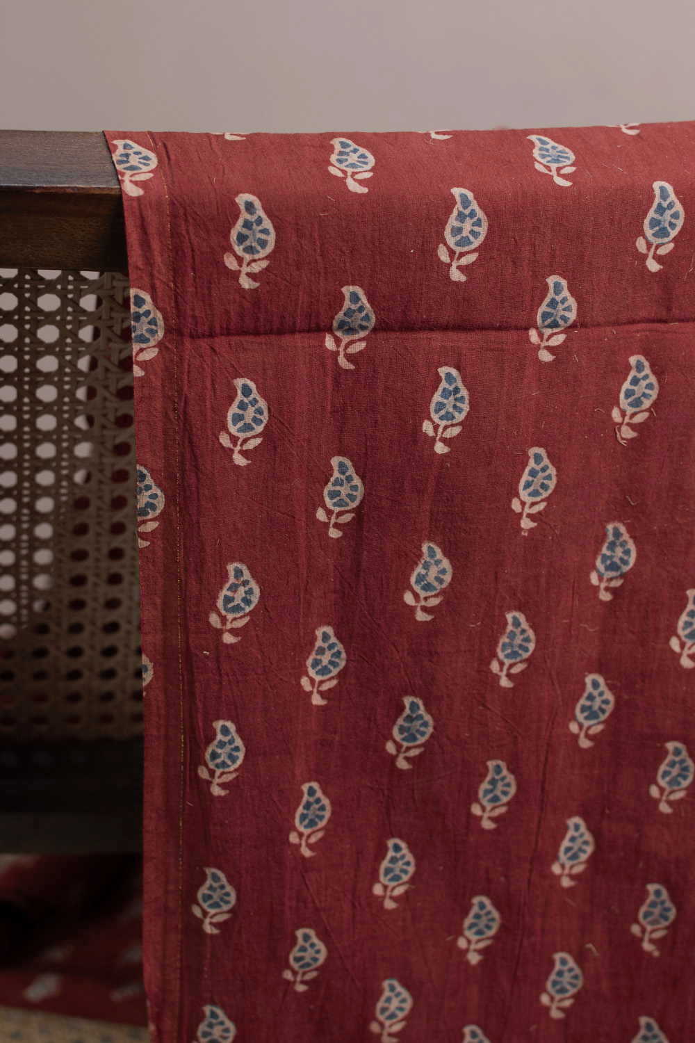 Shop Stunning Faded Maroon Ajrak Cotton Fabric – Matkatus