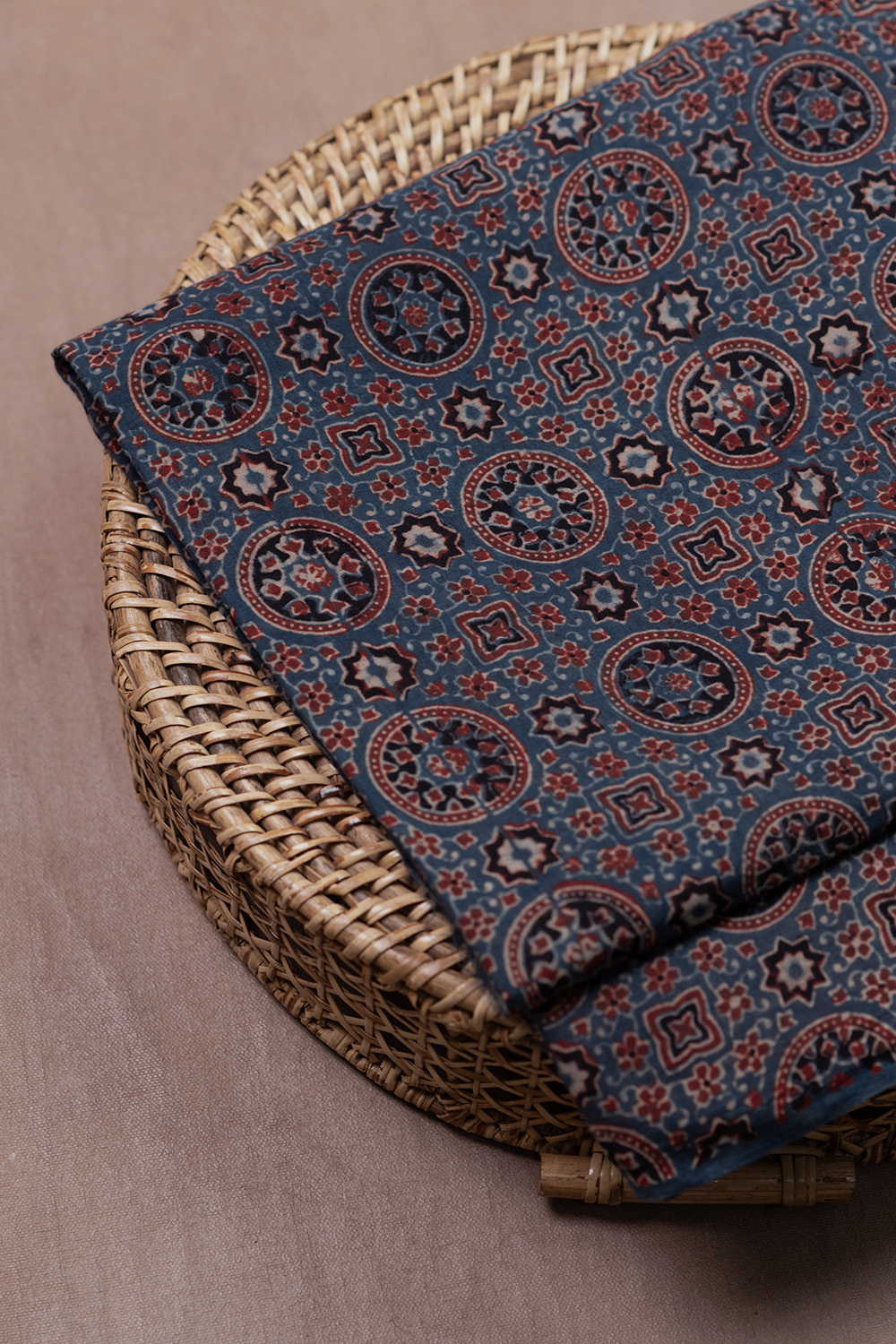 Find Your Perfect Maroon Pattern on Indigo Ajrak Mul Cotton Fabric ...