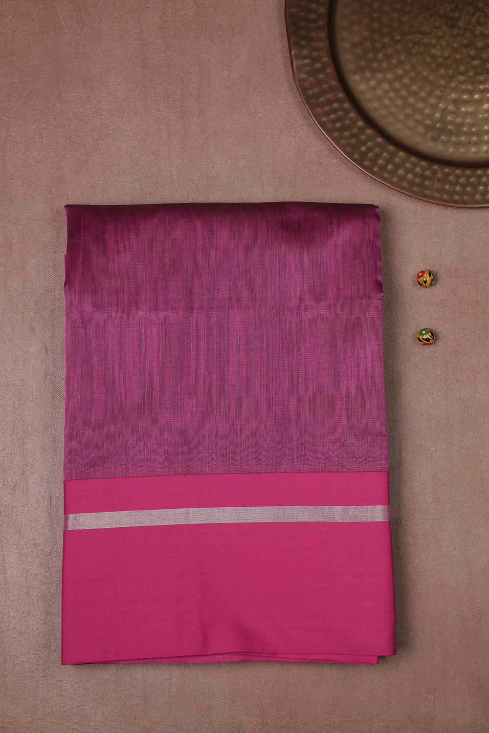 Buy Wild Orchid Pink Maheshwari Silk Cotton saree at Matkatus