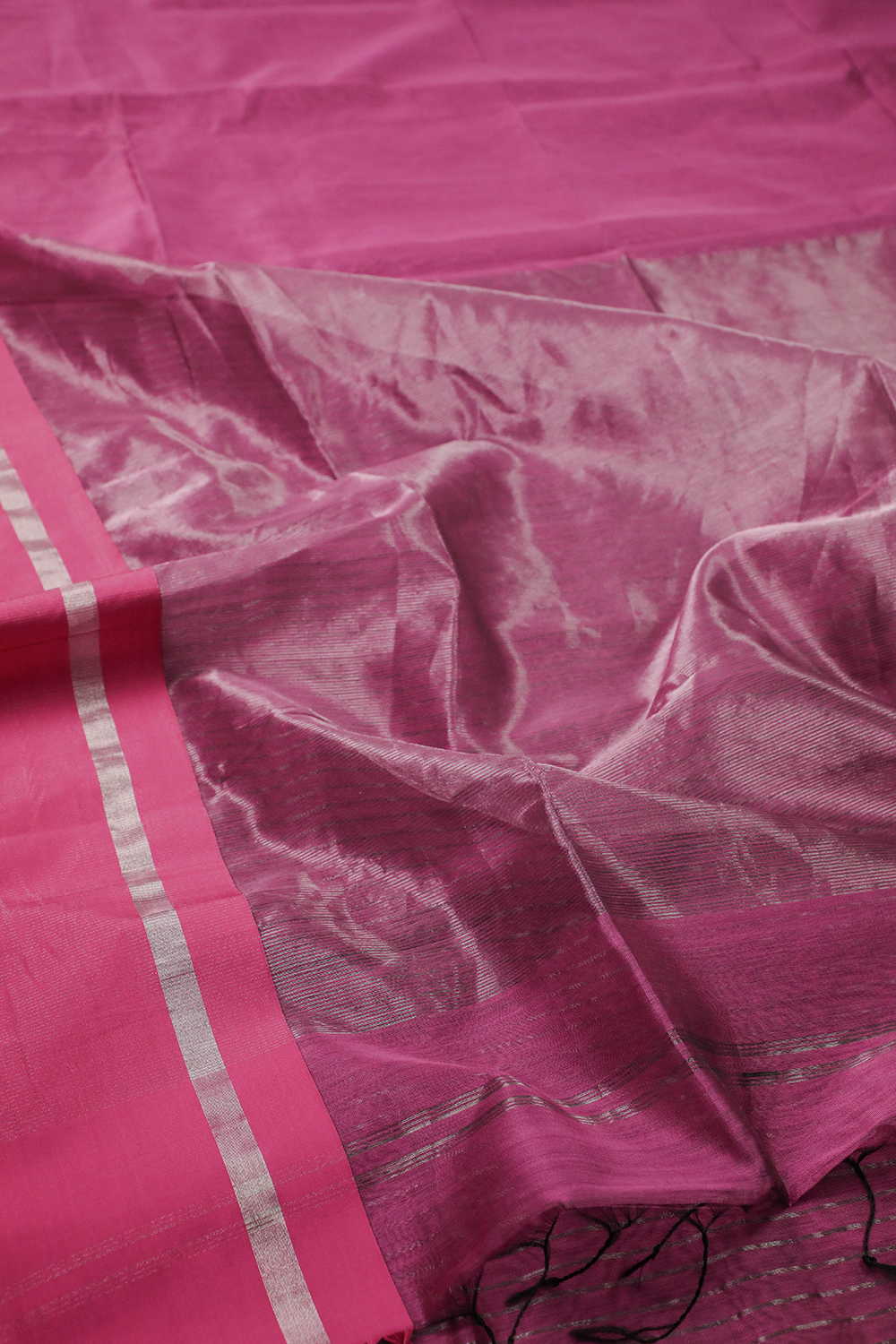 Buy Wild Orchid Pink Maheshwari Silk Cotton saree at Matkatus