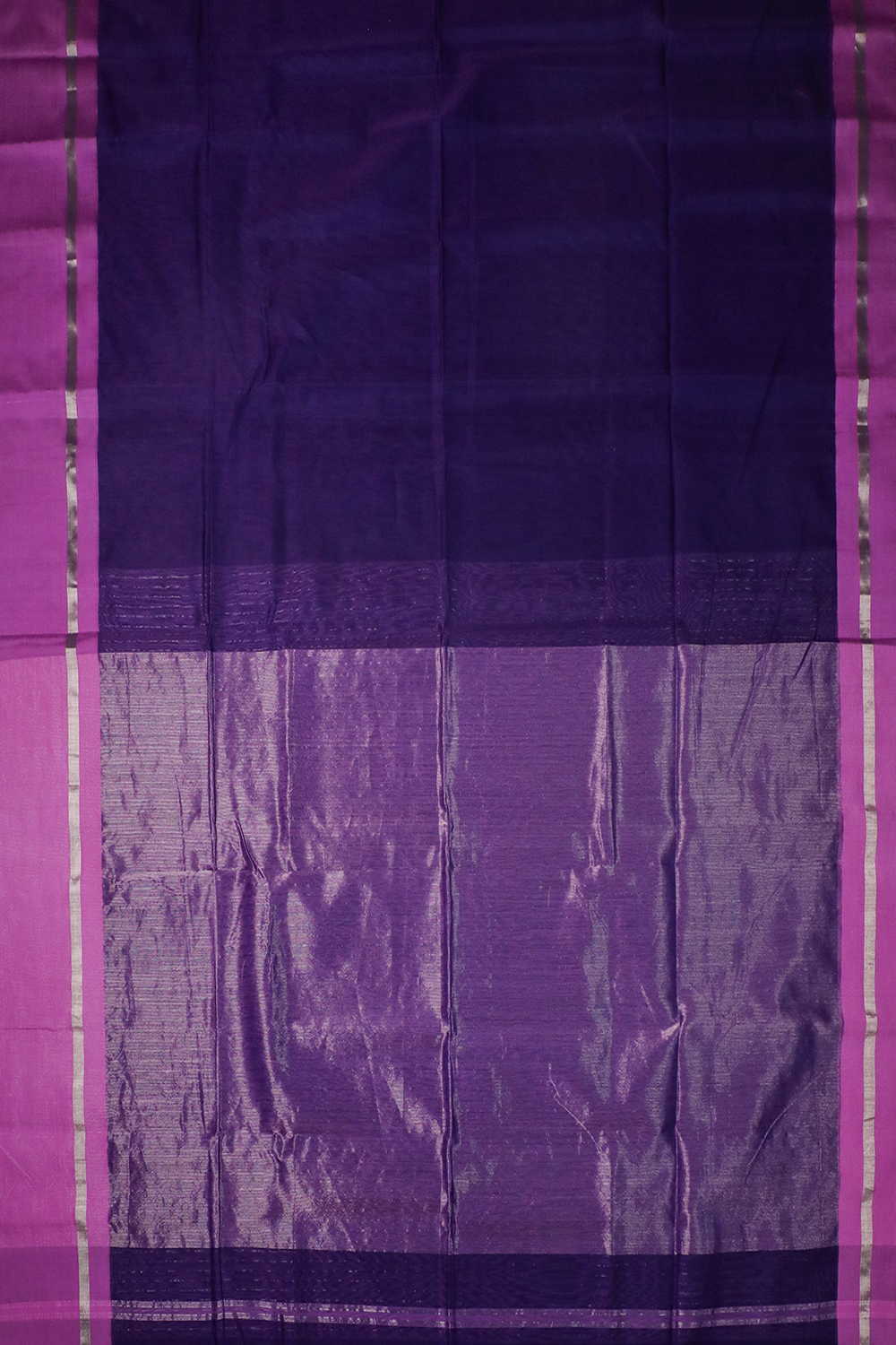 Buy Velvet Purple with Fuscia Pink Border Maheshwari Silk Cotton saree ...