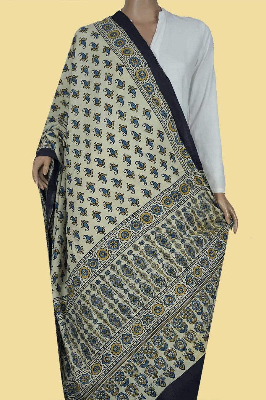 Ajrakh Dupatta - Buy Ajrakh Dupattas in Cotton Block Prints Online ...