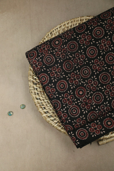 Ajrakh Fabric - Buy Ajrak Hand Block Print Fabric Online - Matkatus