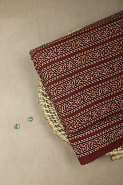 Ajrakh Fabric - Buy Ajrak Hand Block Print Fabric Online - Matkatus