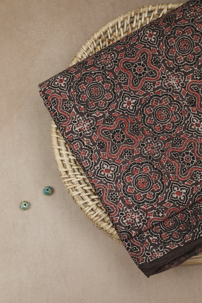 Ajrakh Fabric - Buy Ajrak Hand Block Print Fabric Online - Matkatus
