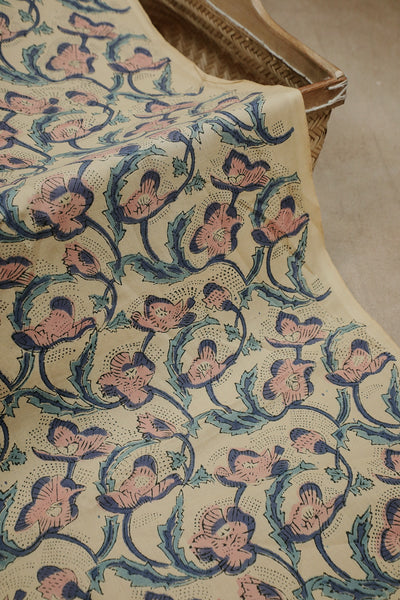 Sanganeri Print Fabric - Hand Block Printed Sanganeri Fabric Online ...