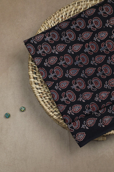 Ajrakh Fabric - Buy Ajrak Hand Block Print Fabric Online - Matkatus
