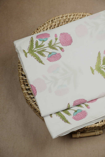 Sanganeri Print Fabric - Hand Block Printed Sanganeri Fabric Online ...