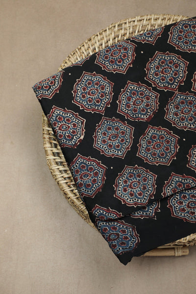 Ajrakh Fabric - Buy Ajrak Hand Block Print Fabric Online - Matkatus