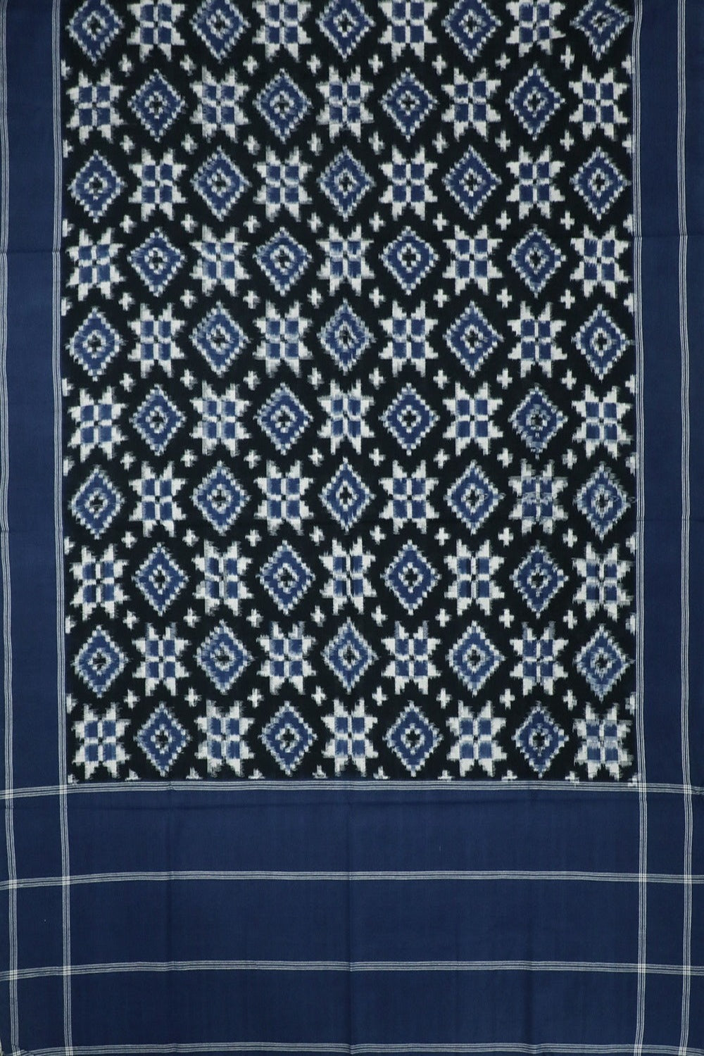 Shop Stylish Black with Blue Border Telia Rumal Ikat Cotton Dupatta at ...