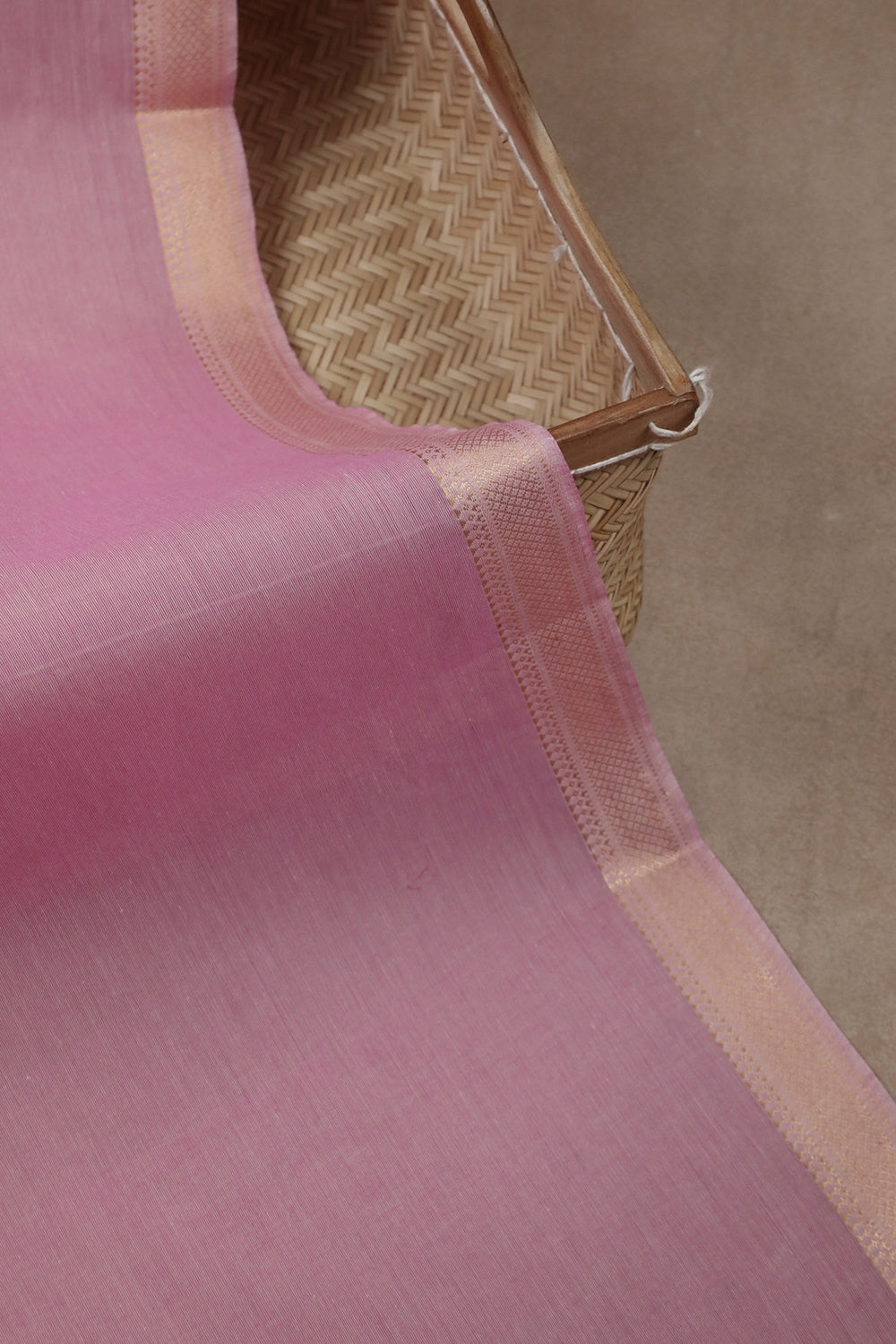 Shop Taffy Pink Mangalagiri Cotton Border Fabric at Matkatus