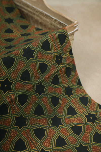 Ajrakh Fabric - Buy Ajrak Hand Block Print Fabric Online - Matkatus