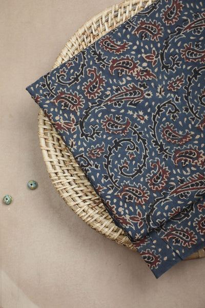 Ajrakh Fabric - Buy Ajrak Hand Block Print Fabric Online - Matkatus